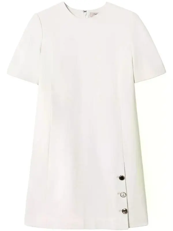 TWINSET Short Sleeve Mini Dress With Decorative Buttons