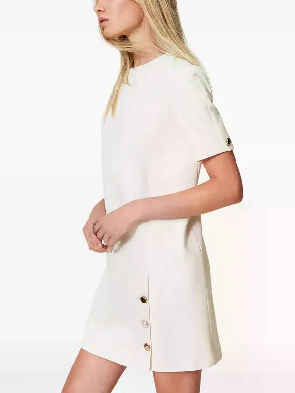 TWINSET Short Sleeve Mini Dress With Decorative Buttons