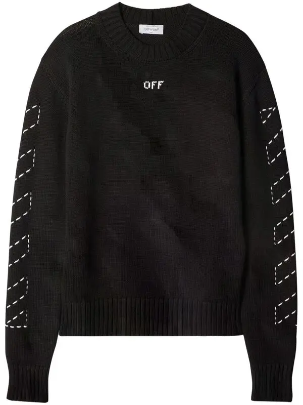 Off-White Arrows-embroidery Crew-neck Jumper