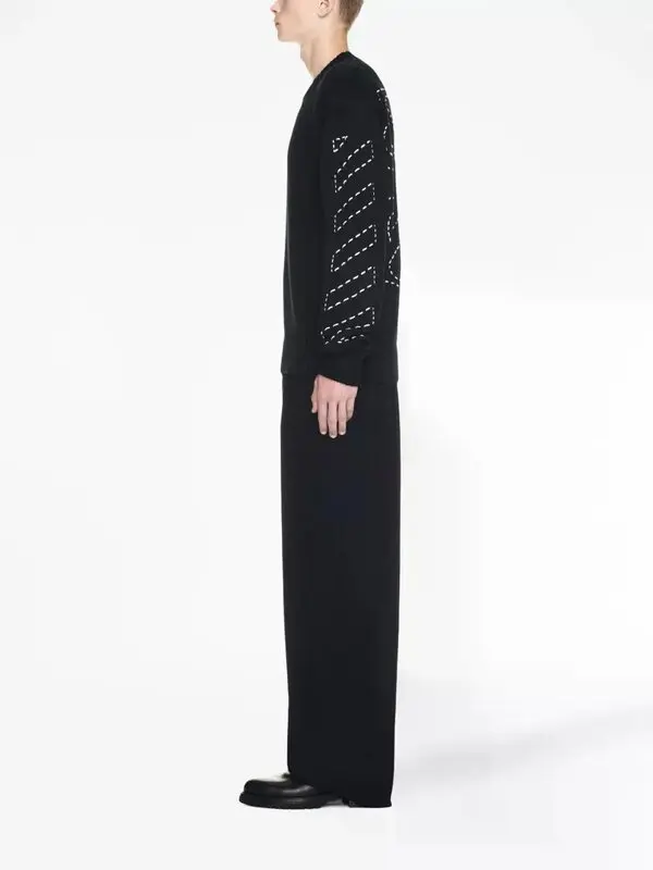 Off-White Arrows-embroidery Crew-neck Jumper