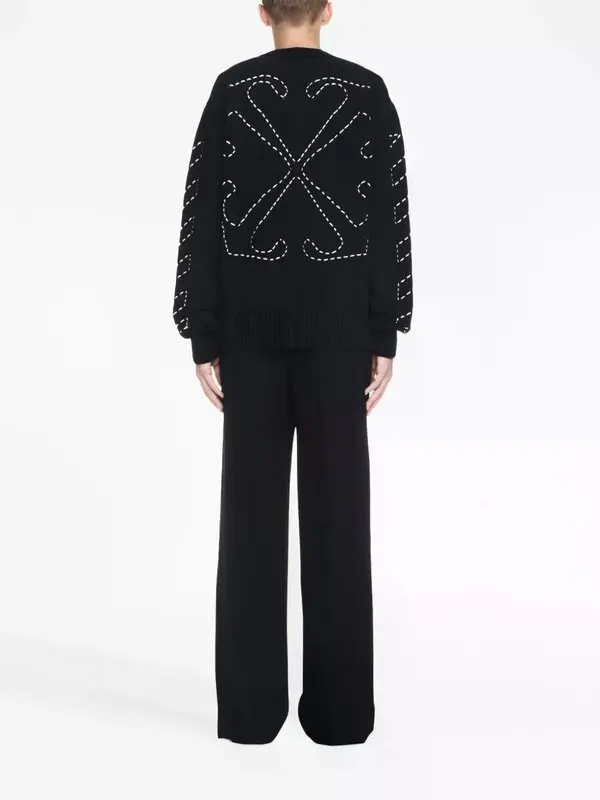Off-White Arrows-embroidery Crew-neck Jumper