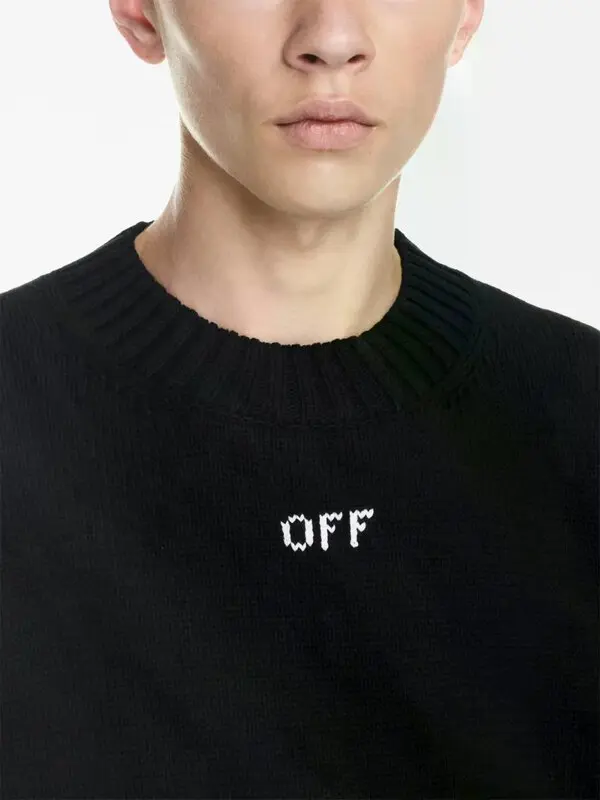 Off-White Arrows-embroidery Crew-neck Jumper