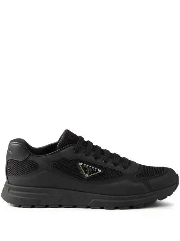 Prada Prax 2.0 Mesh Panel Lace-up Sneakers - Black