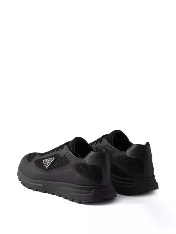 Prada Prax 2.0 Mesh Panel Lace-up Sneakers - Black