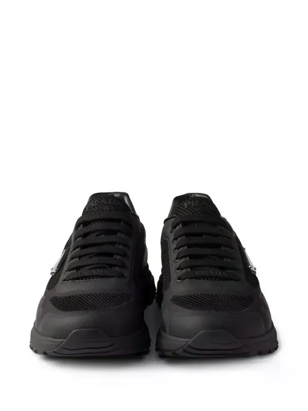 Prada Prax 2.0 Mesh Panel Lace-up Sneakers - Black