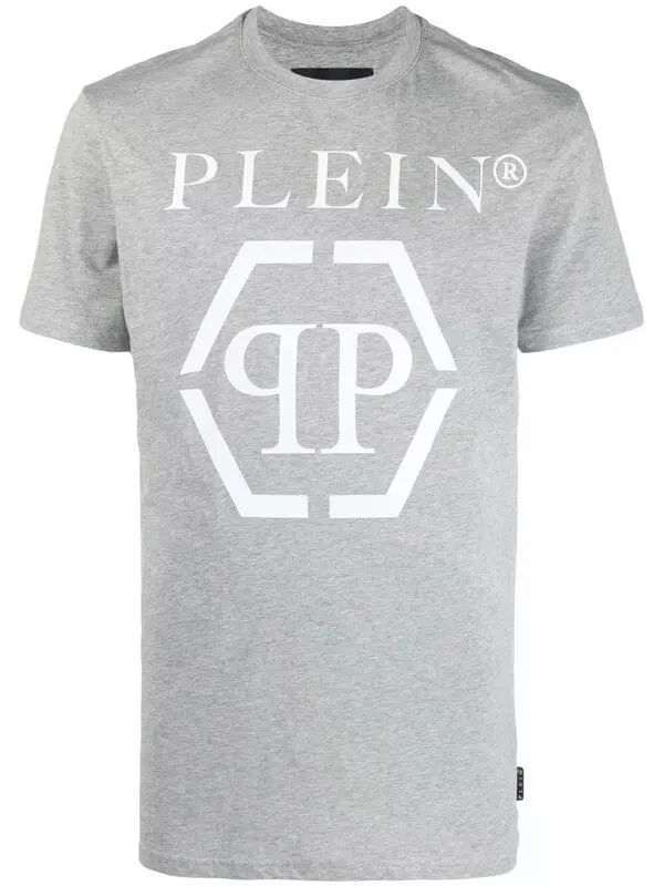 Philipp Plein Ss Hexagon Cotton T-shirt - Grey