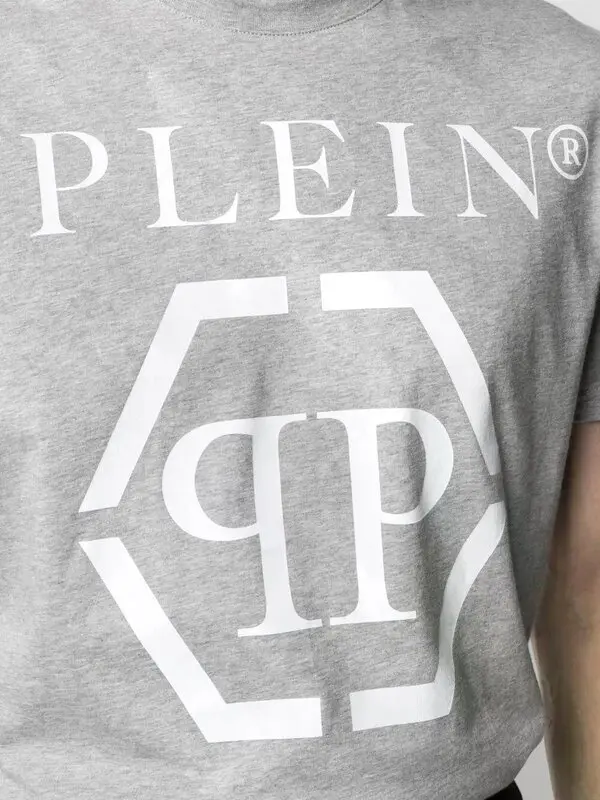 Philipp Plein Ss Hexagon Cotton T-shirt - Grey