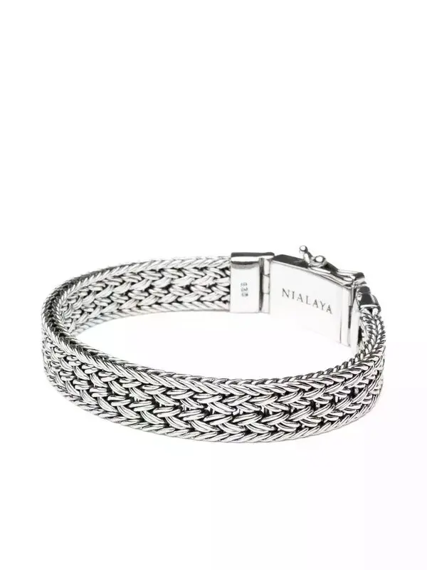 NIALAYA JEWELRY Braided Chain Bracelet - Silver