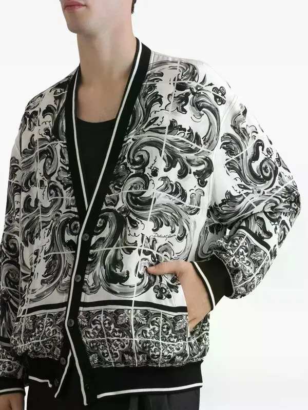Dolce & Gabbana Majolica Print Silk Jacket