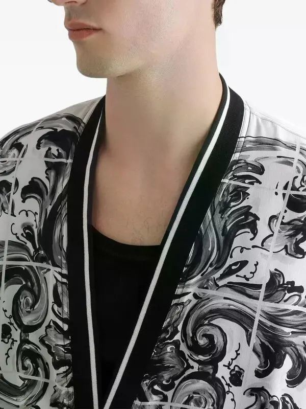 Dolce & Gabbana Majolica Print Silk Jacket