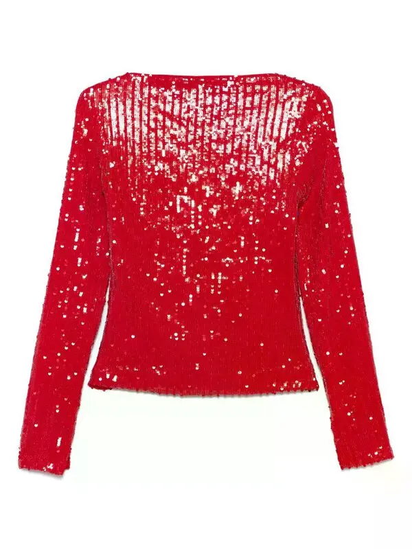 ROTATE BY BIRGER CHRISTENSEN Sequin V-neck Top