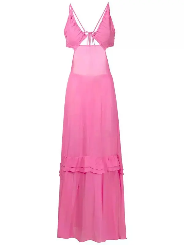 AMIR SLAMA Cut-out Semi-sheer Maxi Dress - Pink