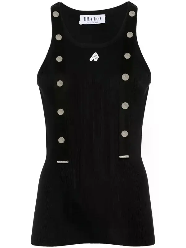 Attico Logo-appliqué Ribbed Tank Top