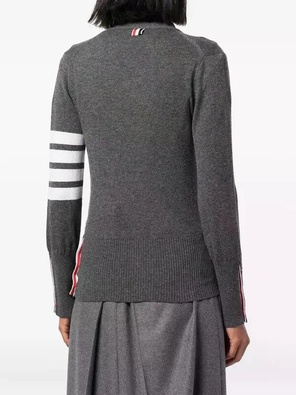 Thom Browne Cashmere V-neck Cardigan With 4-bar Sleeve Stripe