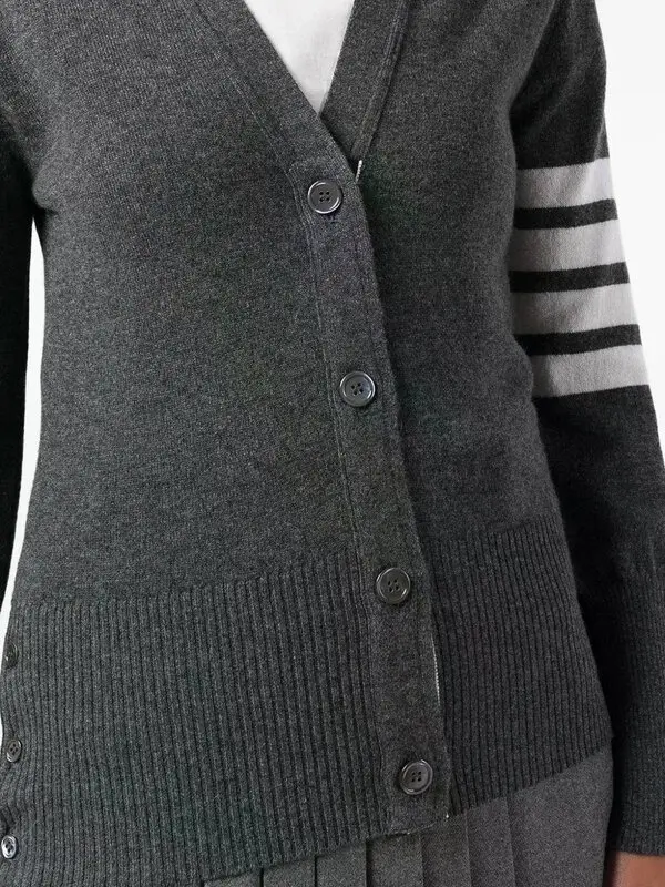 Thom Browne Cashmere V-neck Cardigan With 4-bar Sleeve Stripe