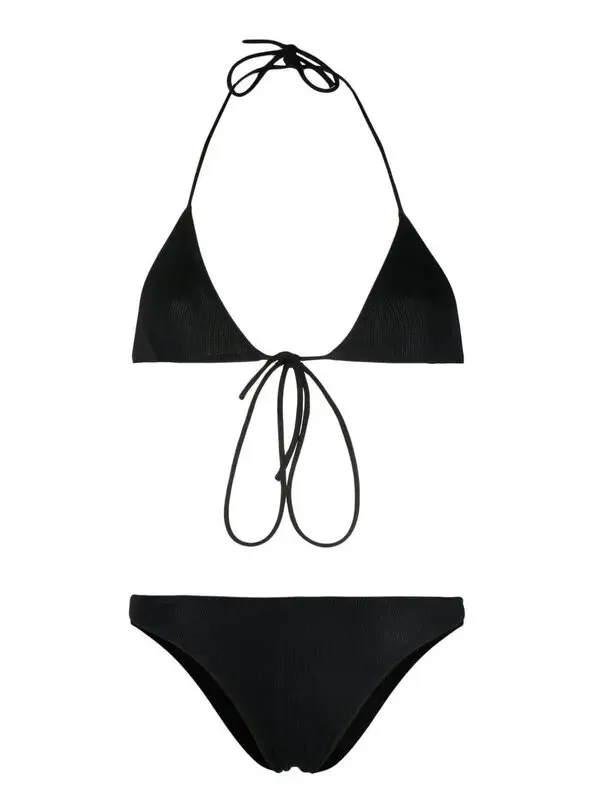 LIDO Ribbed-knit Bikini - Black