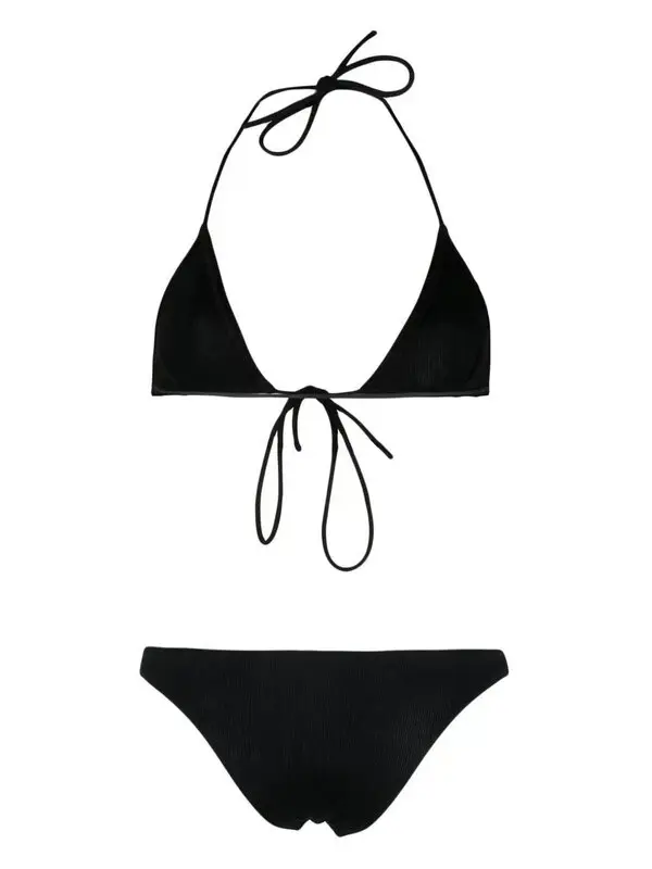 LIDO Ribbed-knit Bikini - Black