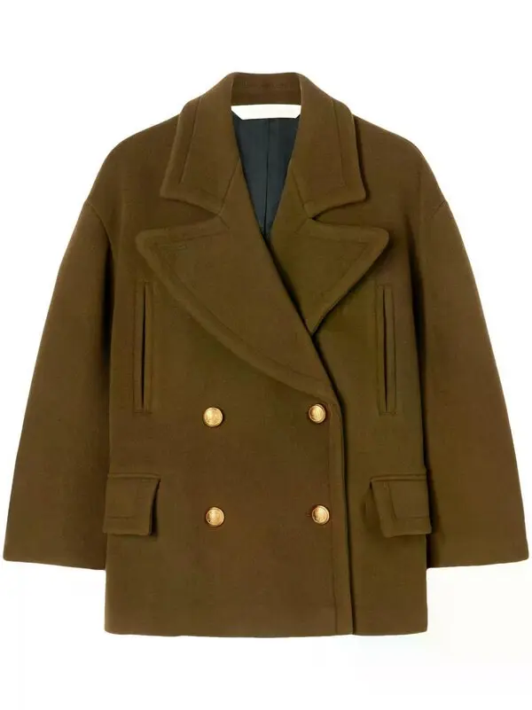 Palm Angels Palm-embroidery Double-breasted Coat