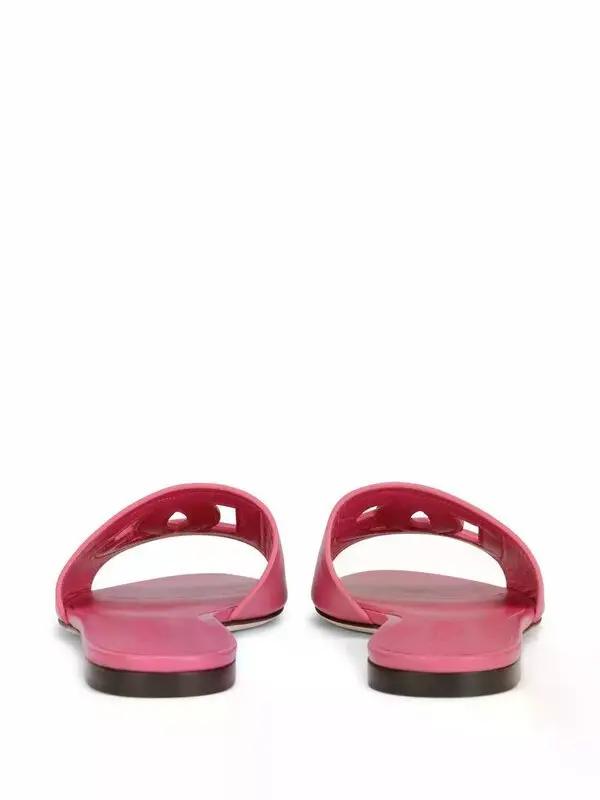 Dolce & Gabbana Dg Logo Leather Sandals - Purple
