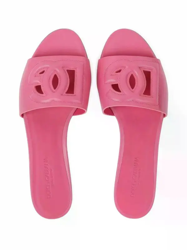 Dolce & Gabbana Dg Logo Leather Sandals - Purple