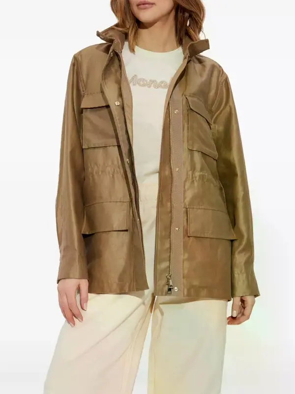Moncler Linen Utility Jacket - Brown