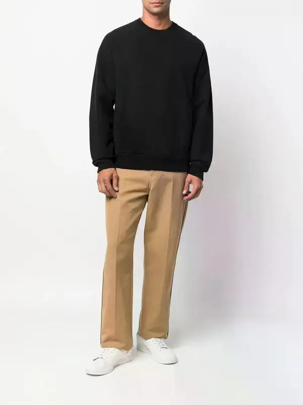TEN C Cotton Jersey Fleece Crewneck Sweatshirt - Black