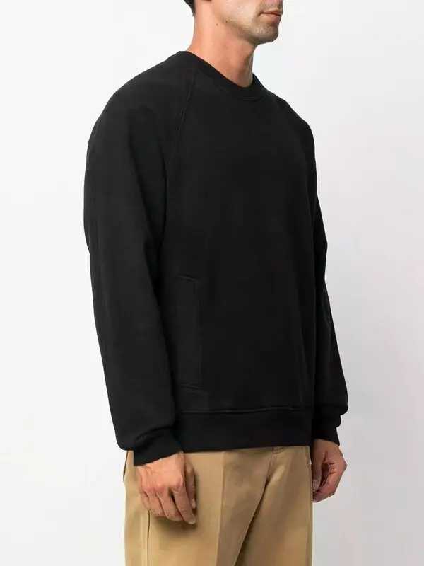 TEN C Cotton Jersey Fleece Crewneck Sweatshirt - Black