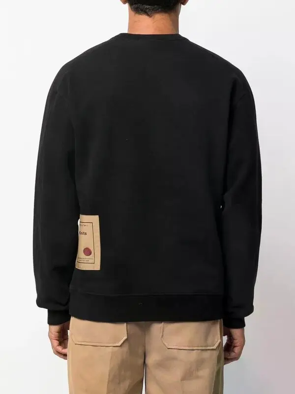 TEN C Cotton Jersey Fleece Crewneck Sweatshirt - Black