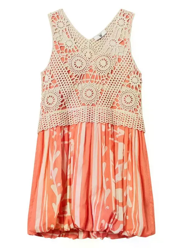 TWINSET Crochet-detail Mini Dress - Neutrals