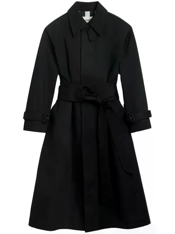 AMI Paris Belted Cotton Gabardine Trench Coat
