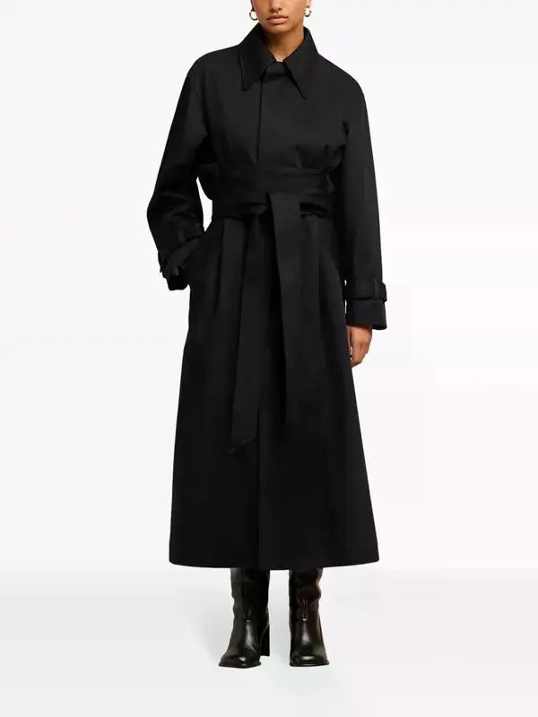 AMI Paris Belted Cotton Gabardine Trench Coat