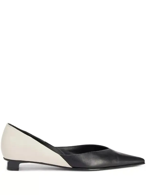 AMI Paris Pointed Leather Flat Pumps