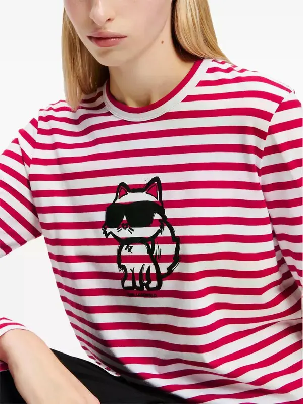 Karl Lagerfeld Ikon Stripe-print T-shirt