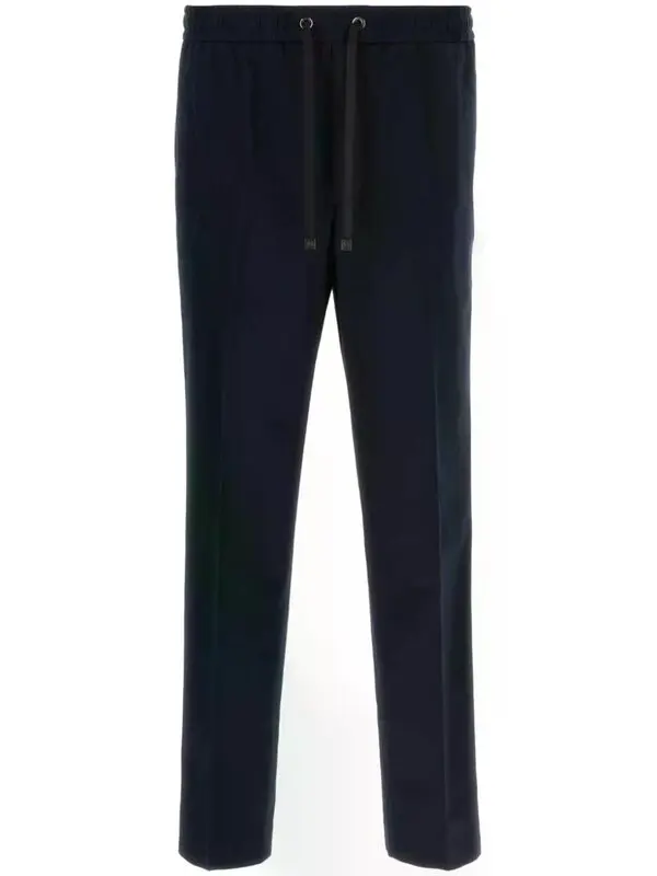 Moncler Pressed-crease Straight-leg Trousers - Blue
