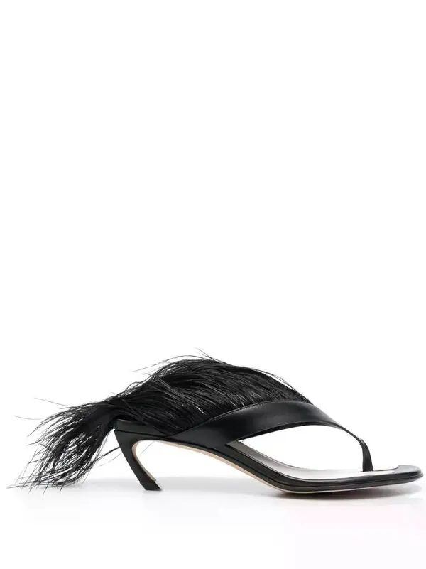 LANVIN Feather Swing 65 Leather Sandals