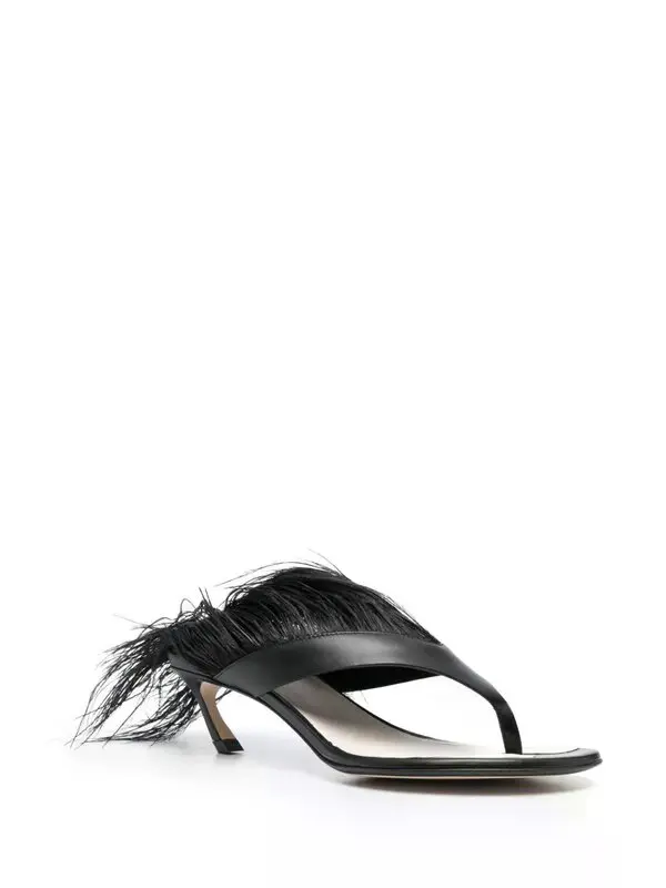 LANVIN Feather Swing 65 Leather Sandals