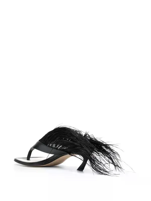 LANVIN Feather Swing 65 Leather Sandals