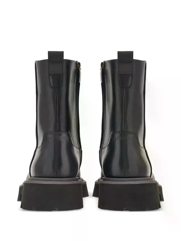 FERRAGAMO Calf Leather Ankle Boots With Lug Sole