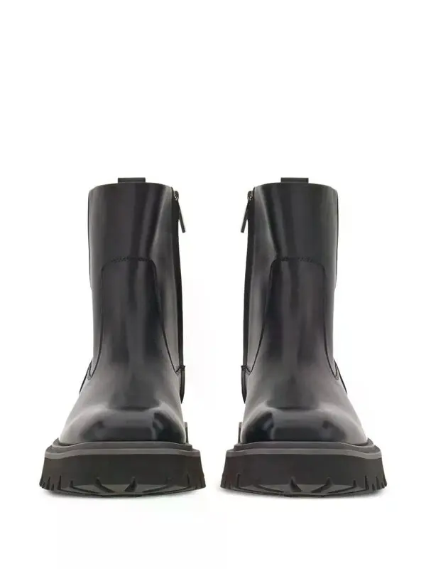 FERRAGAMO Calf Leather Ankle Boots With Lug Sole