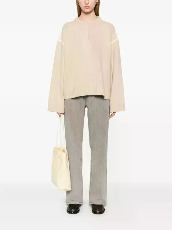 TOTEME Embroidered-trim Knit Sweater