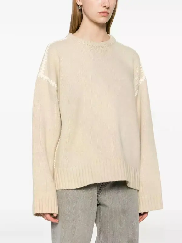 TOTEME Embroidered-trim Knit Sweater
