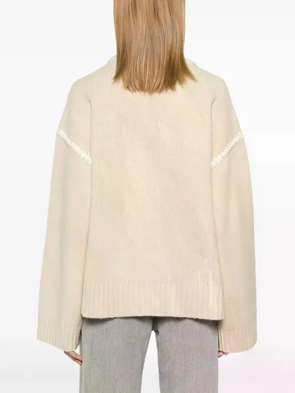 TOTEME Embroidered-trim Knit Sweater