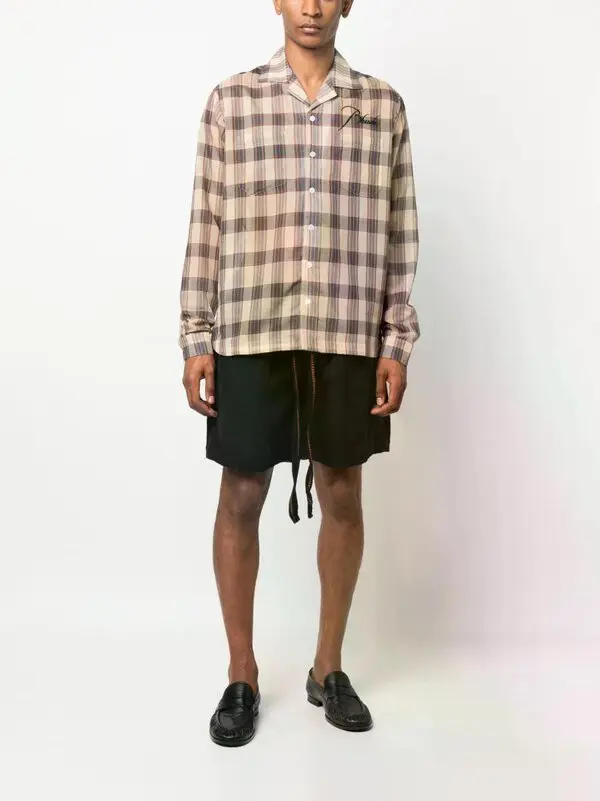 Rhude Logo-embroidered Checked Shirt