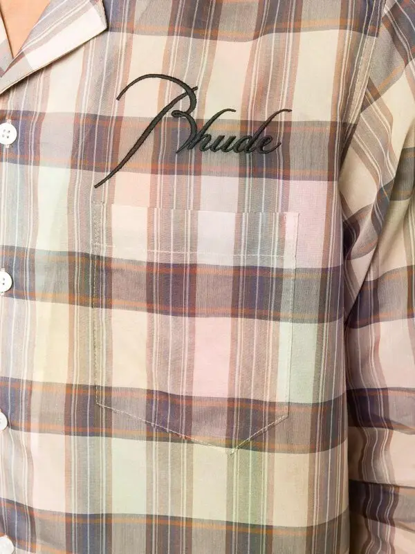 Rhude Logo-embroidered Checked Shirt