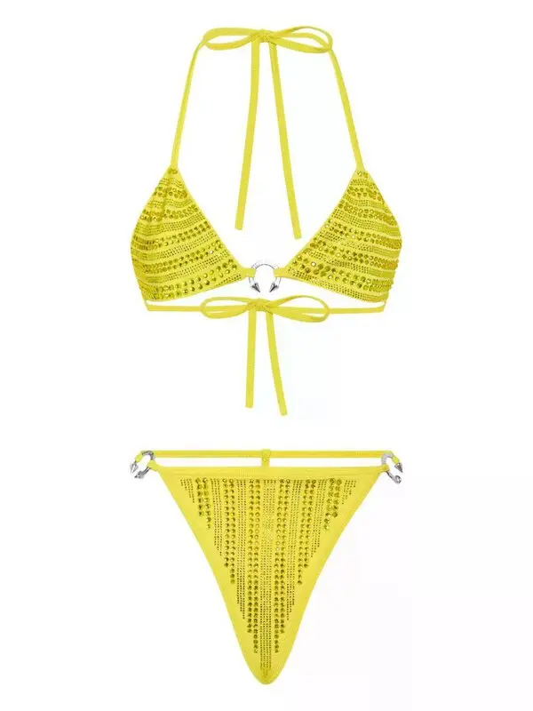 Philipp Plein Crystal-embellished Bikini - Yellow