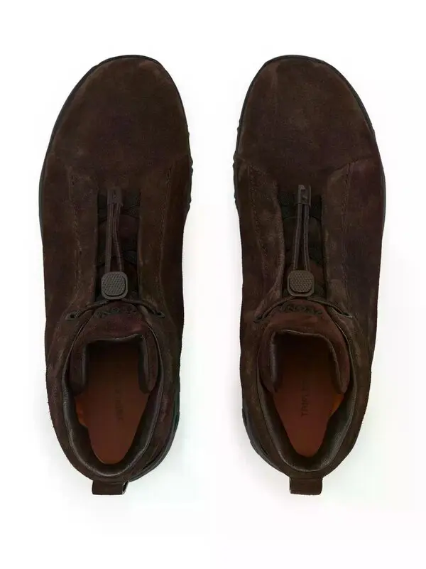 Zegna Triple Stitch Vetta Suede Sneakers - Brown