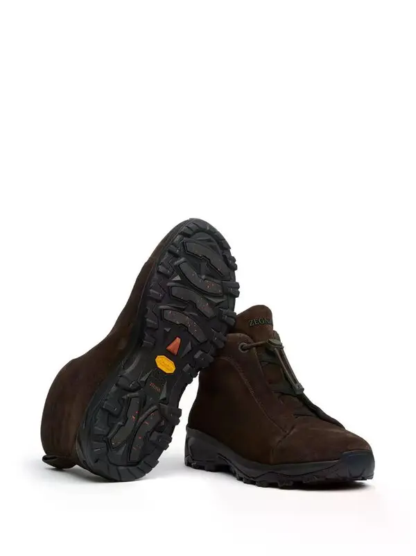 Zegna Triple Stitch Vetta Suede Sneakers - Brown