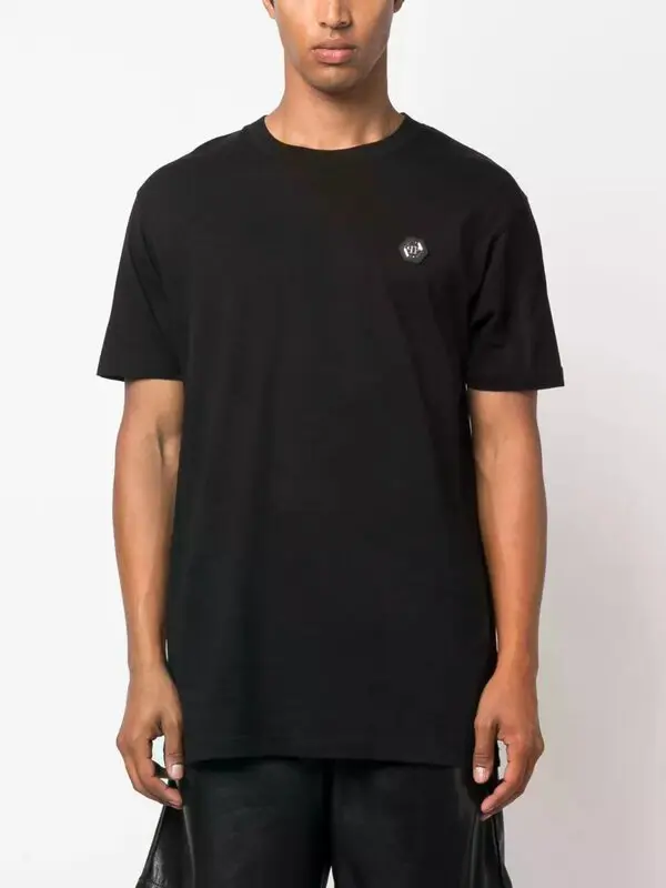Philipp Plein Skull&bones-print Cotton T-shirt - Black