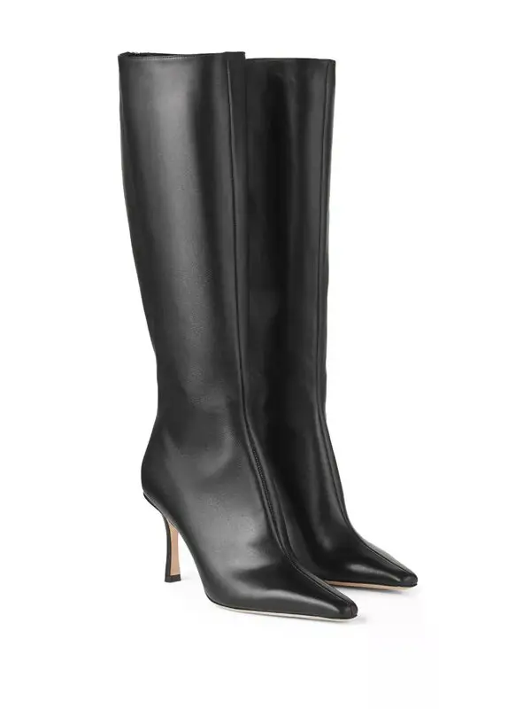 JIMMY CHOO Agathe Pointed-toe Leather Boots