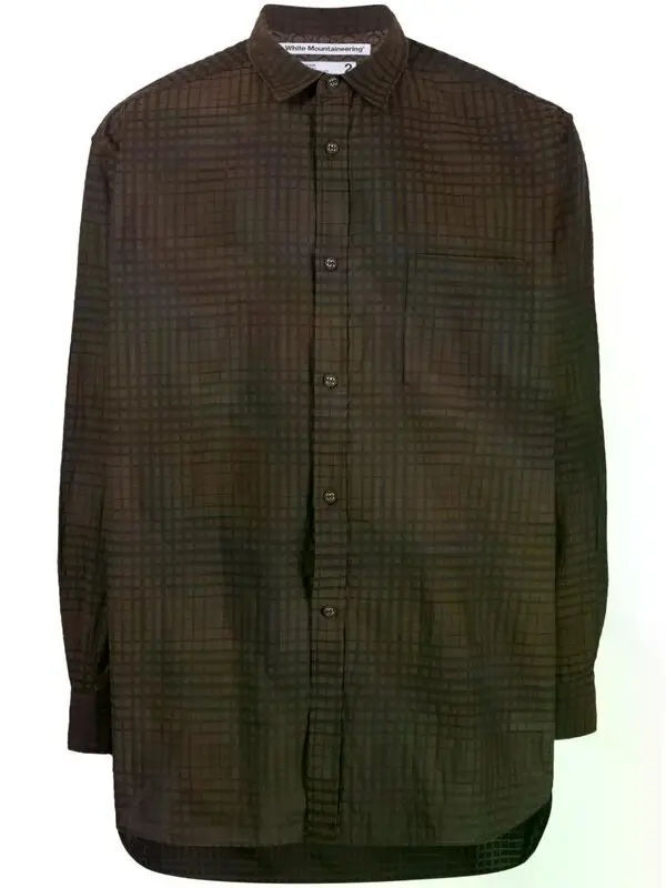 WHITE MOUNTAINEERING Checked- Jacquard Long-sleeve Shirt - Brown